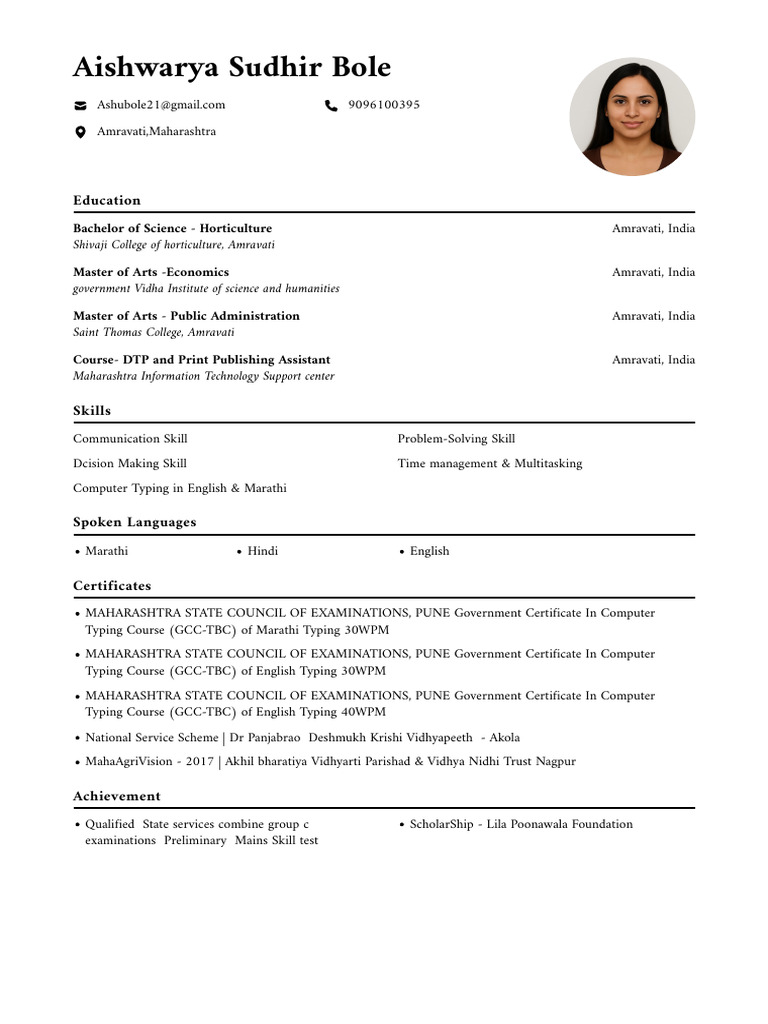 Aishwarya FlowCV | PDF