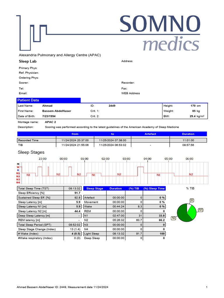 Ahmad Bassem AbdelNaser 2024-11-24 | PDF | Sleep | Respiration