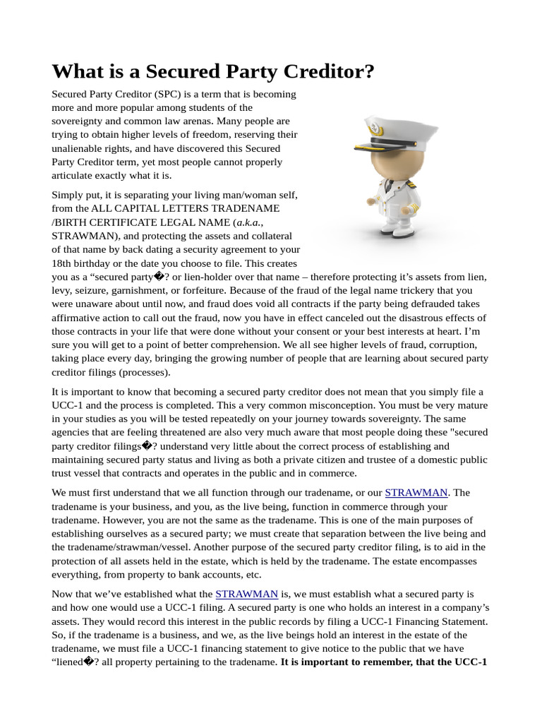 300 What Is A Secured Party Creditor | PDF | Debt | Security Interest