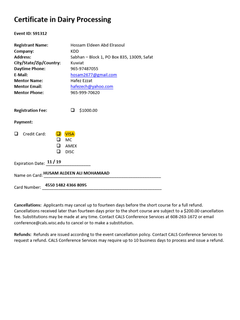 Certificate Dairy Registra Tio Form | PDF