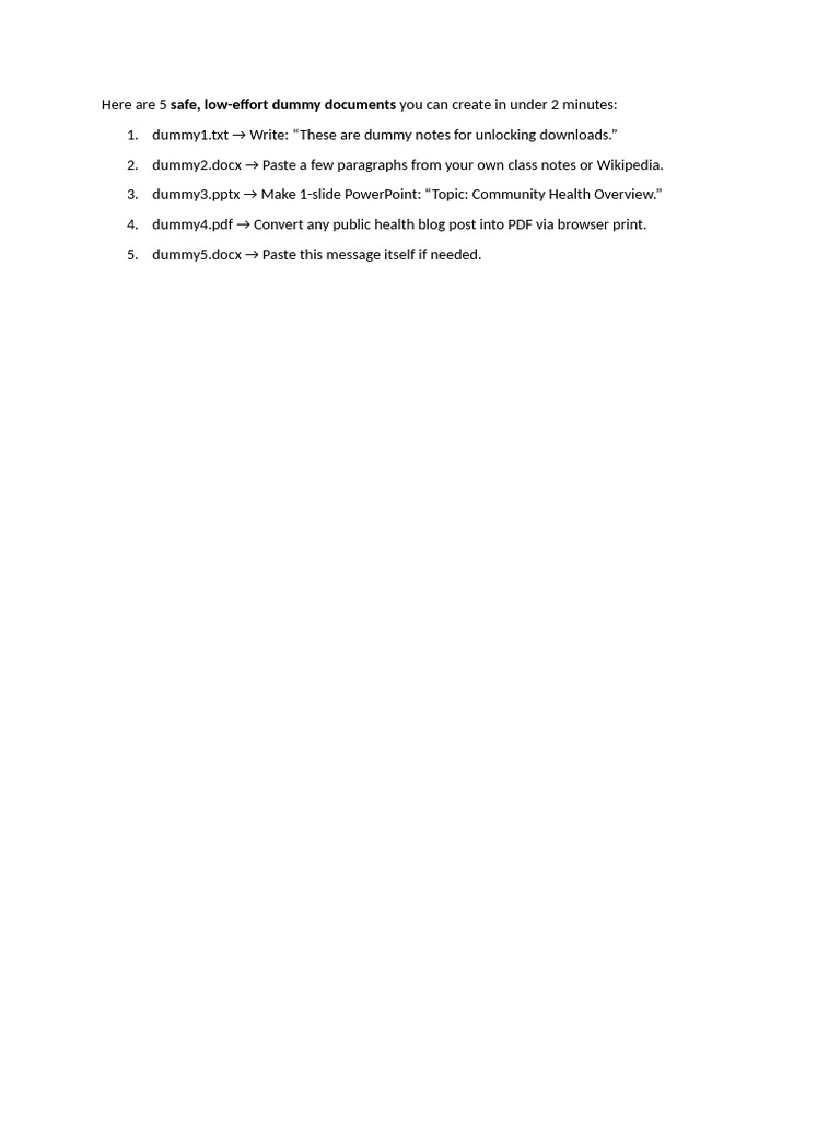 Quick Guide to Creating Dummy Docs | PDF