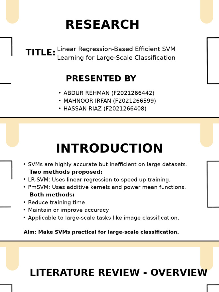 Linear Regression-Based Efficient SVM Learning For Large Scale Classification | PDF | Support ...