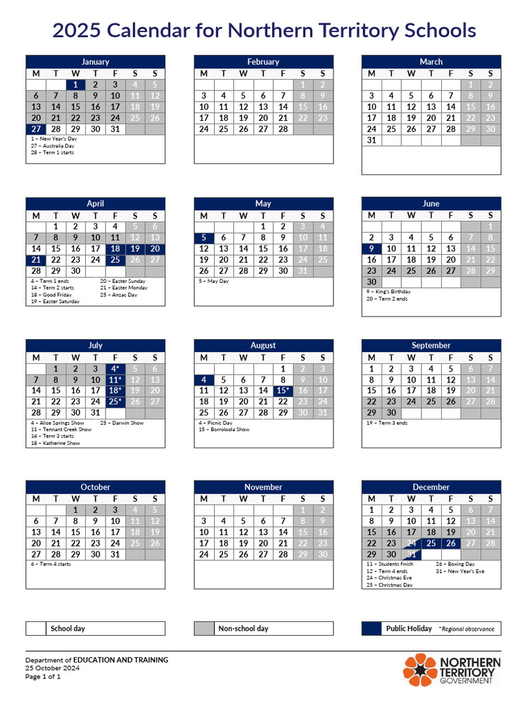NT School Calendar 2025 | PDF | Liturgical Calendar | Entertainment Events