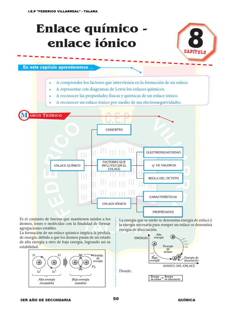 Enlace iónico y conceptos básicos | PDF | Compuestos químicos | Enlace ...