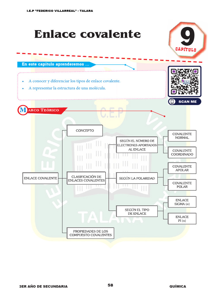 Tipos y Propiedades del Enlace Covalente | PDF | Enlace químico ...