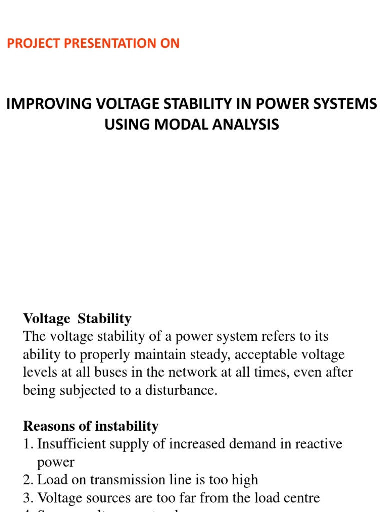 Improving Voltage Stability in Power Systems Using Modal Analysis | PDF | Eigenvalues And ...