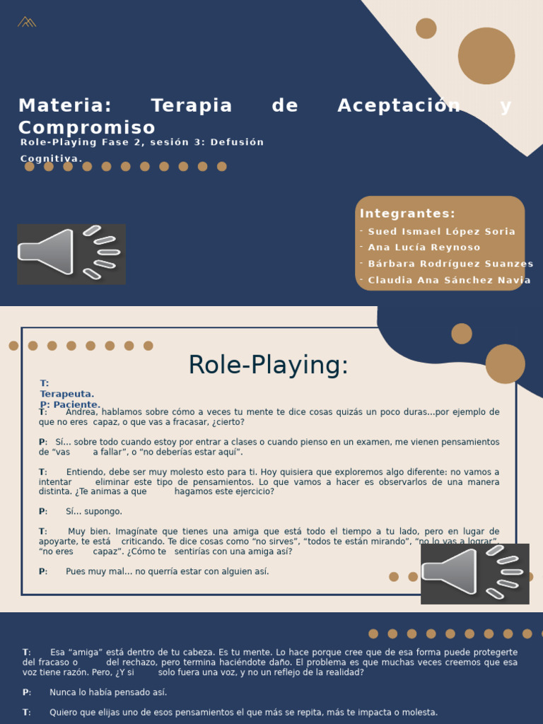 Presentación Locución Role-Playing ACT | PDF | Pensamiento