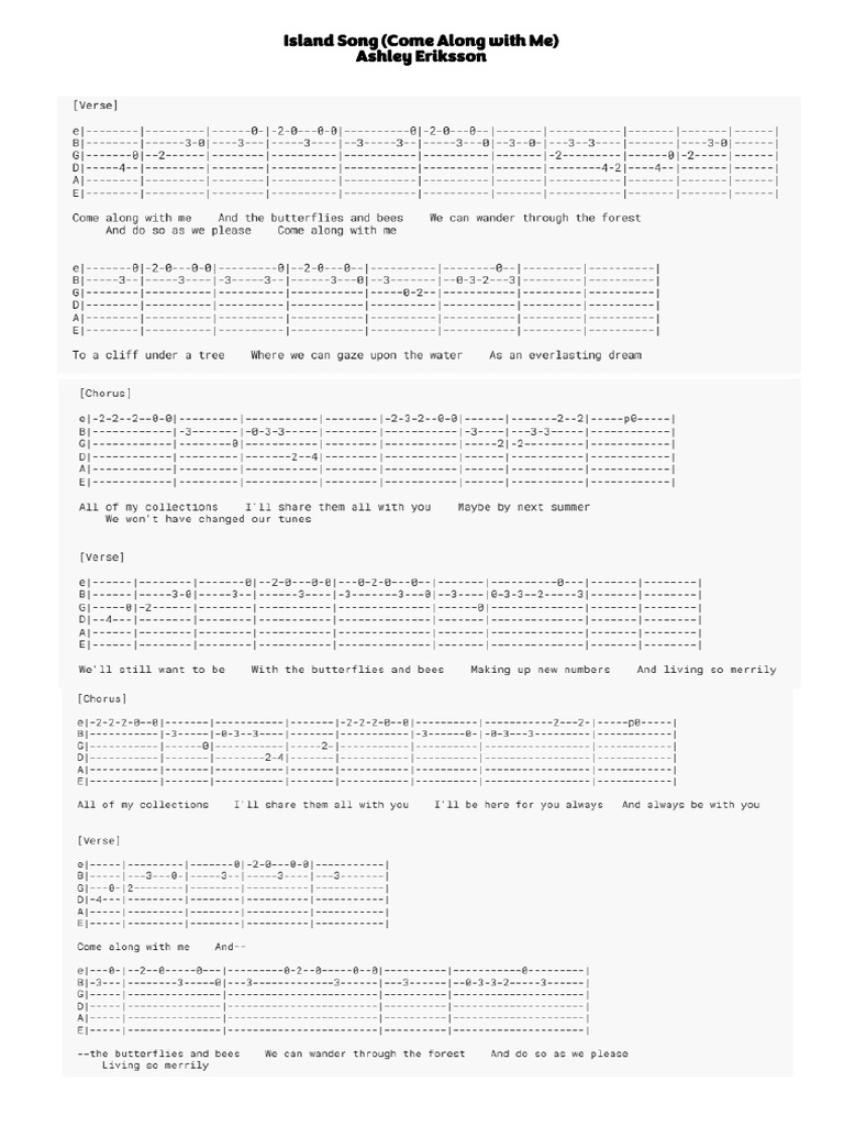 Come Along With Me - Tab | PDF
