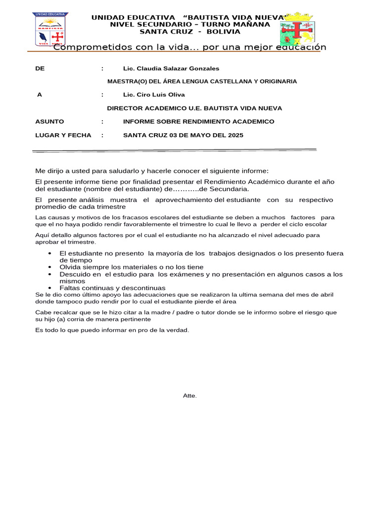 Modelos de Informes 2025 | PDF