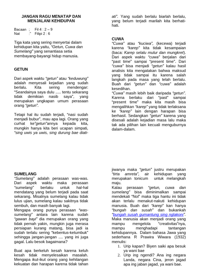 Jangan Ragu Menatap Dan Menjalani Kehidupan | PDF