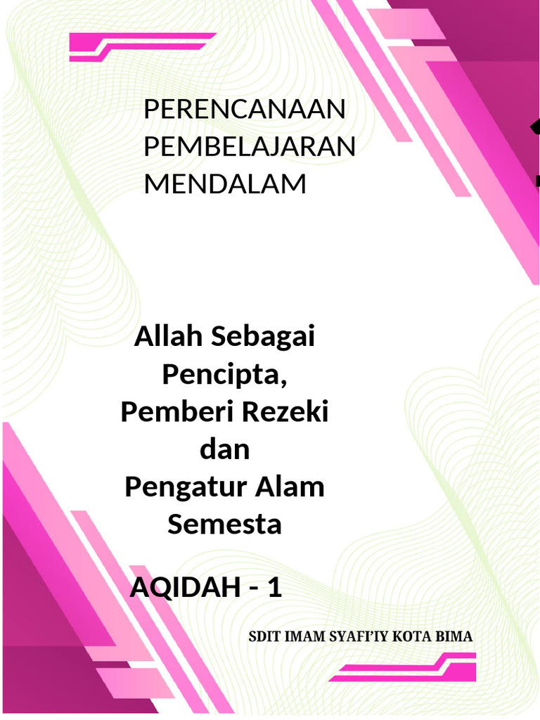 Contoh PPM Aqidah Kelas 1 | PDF