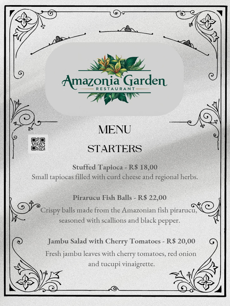 Documento A4 Menu de Jantar para Casamento Elegante Preto Cinza | PDF