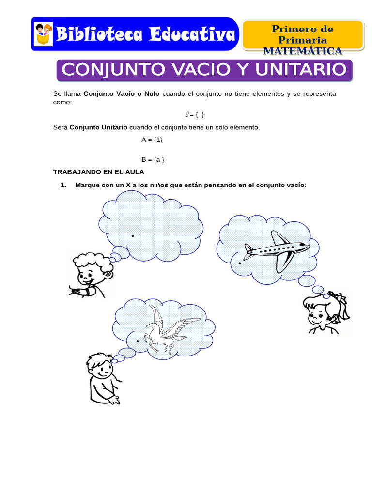 Conjuntos Vacíos y Unitarios en Matemáticas | PDF