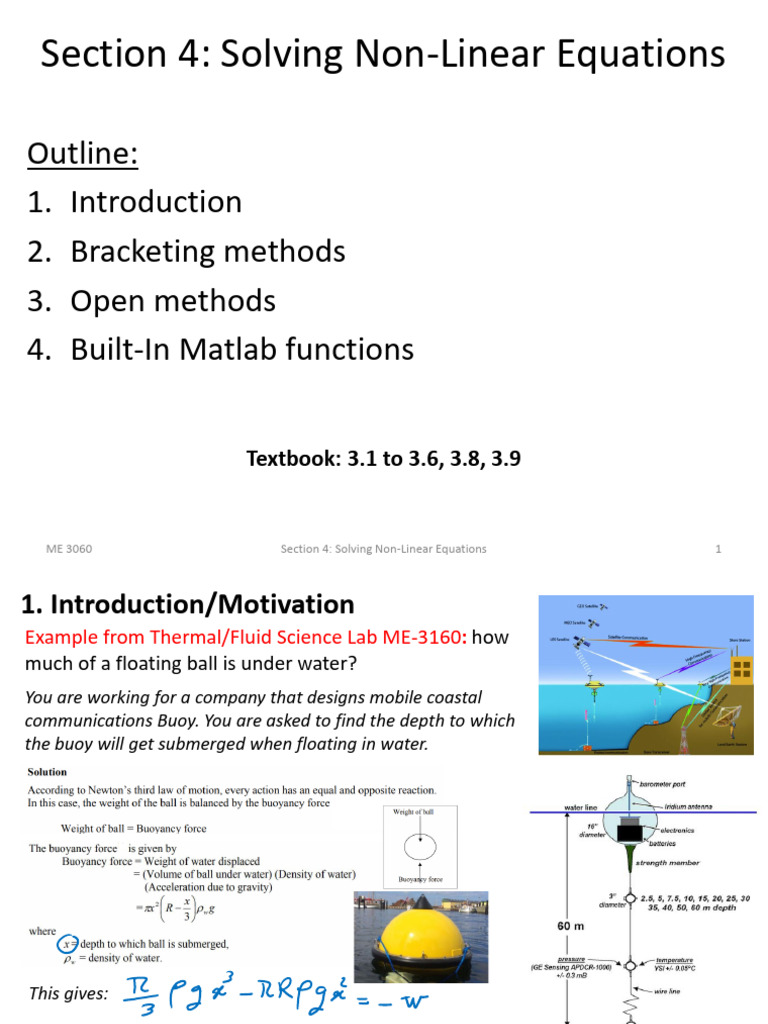 Non-Linear Equation Solutions in MATLAB | PDF | Numerical Analysis ...