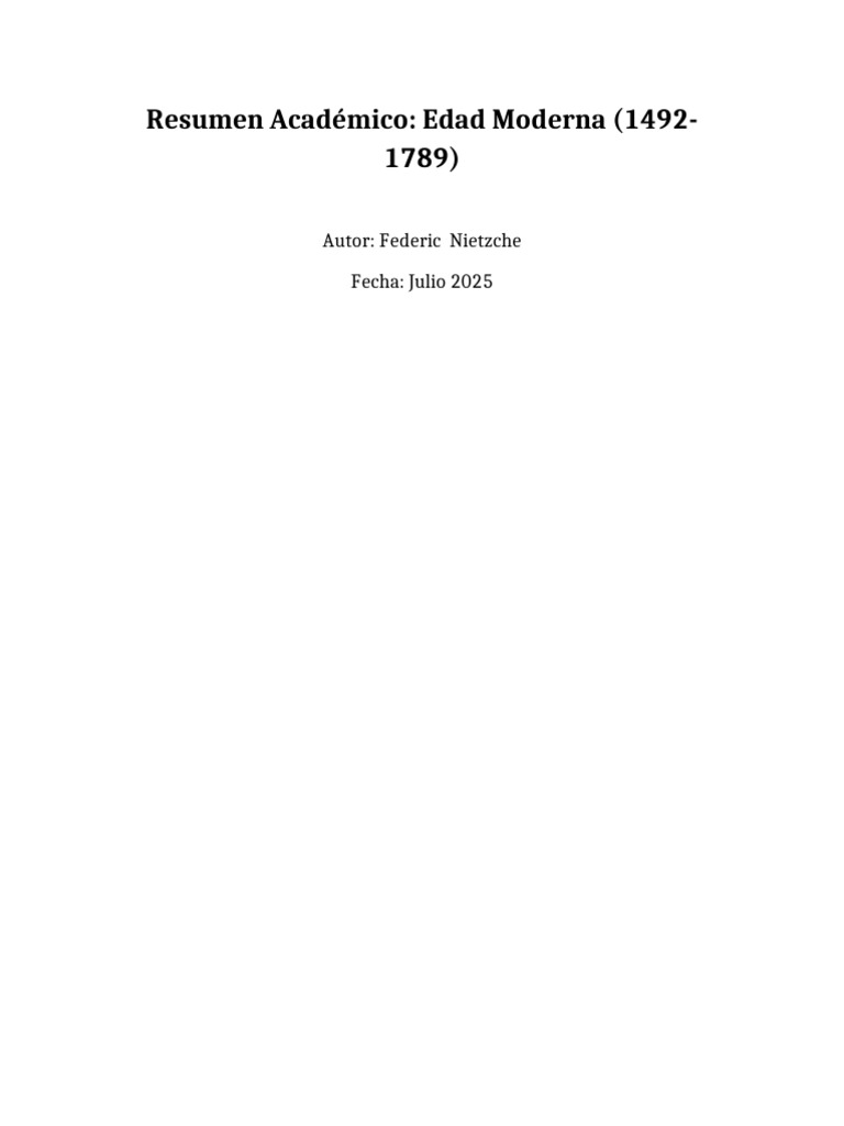 Resumen Edad Moderna EXT | PDF