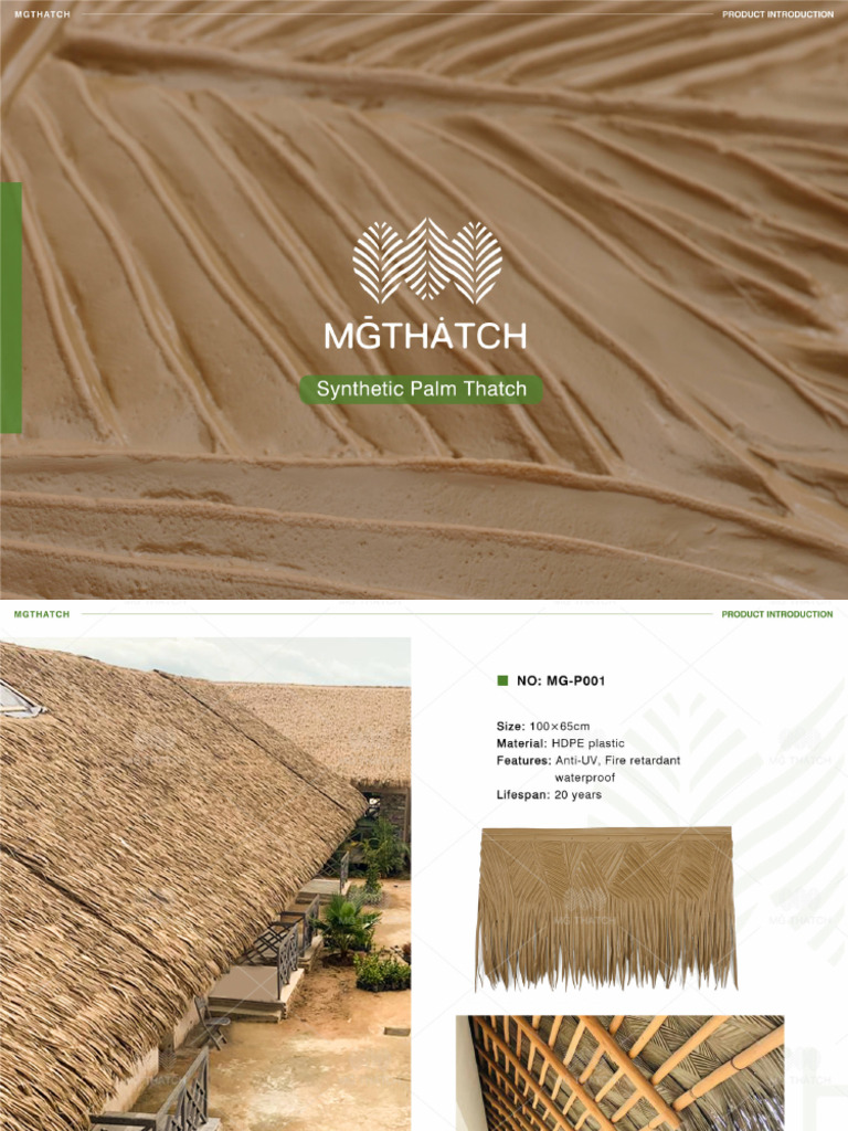 Synthetic Palm Thatch Catalogue - MGTHATCH 2023 | PDF