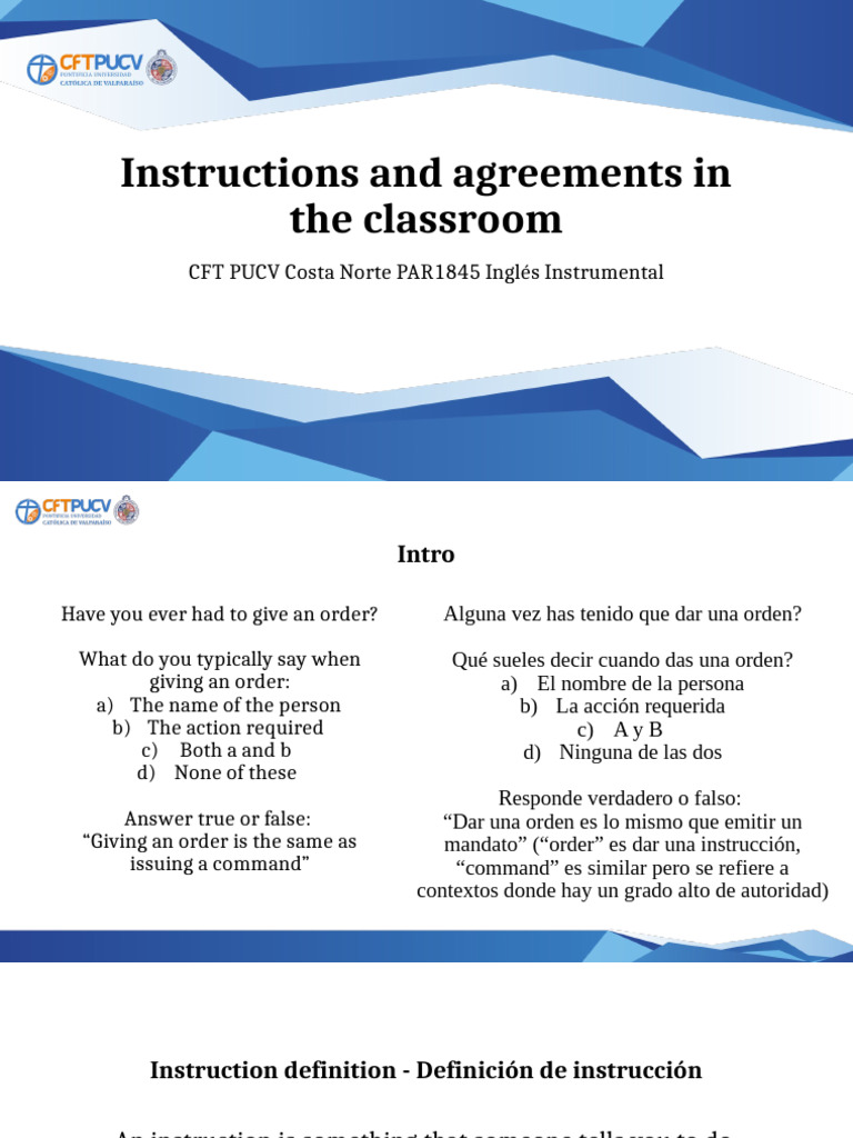 Instructions and Agreements in The Classroom | PDF