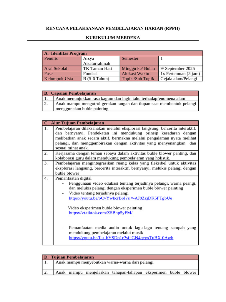 RPPH Sampah Arsya | PDF