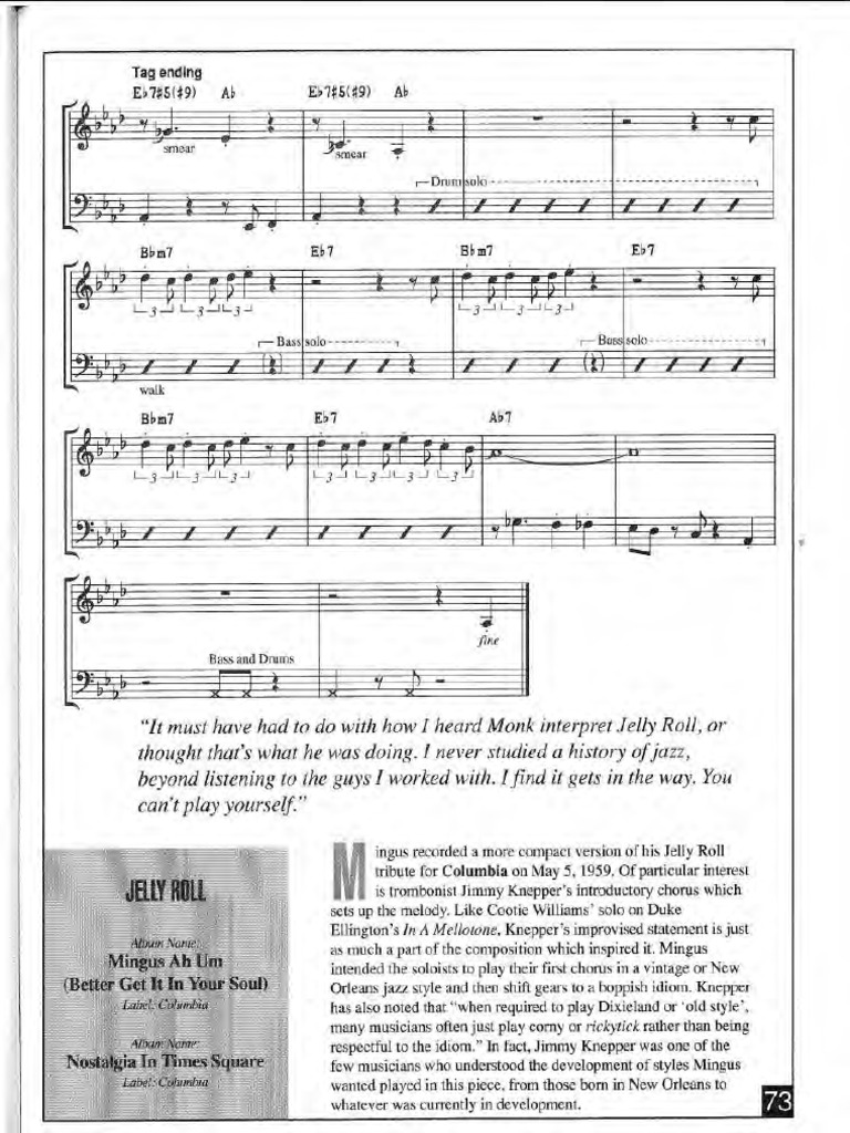 Charles Mingus More Than A Fake Book PDF Free 74 | PDF