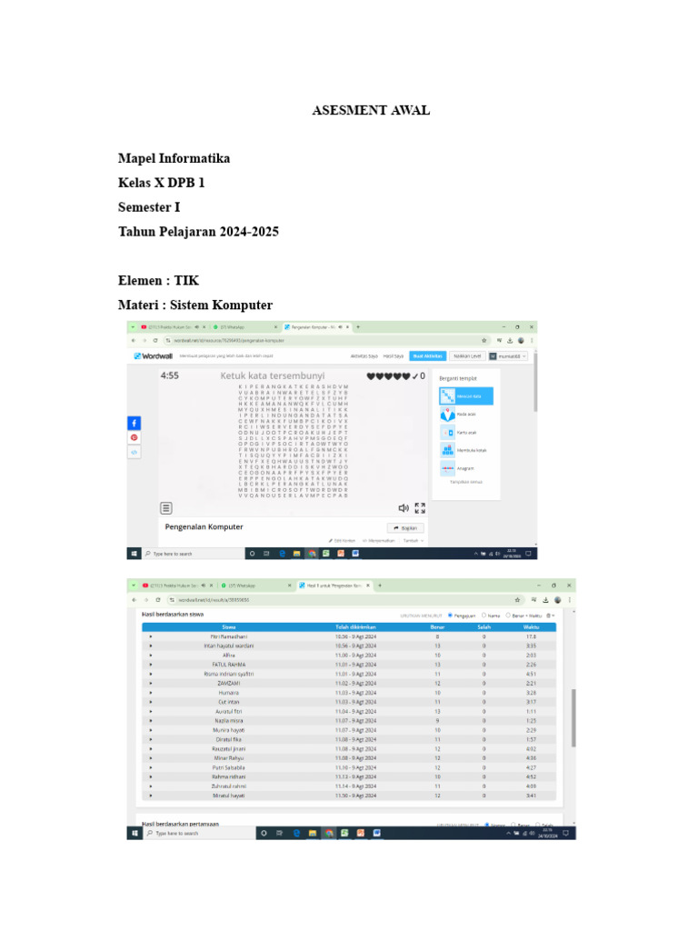 Asesment Awal.doc | PDF