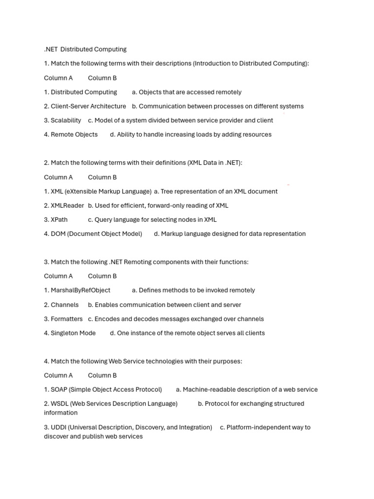 NET Distributed Computing | PDF | Web Service | Xml