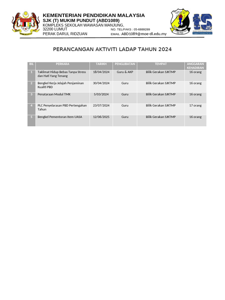 Takwim Ladap 2024 | PDF