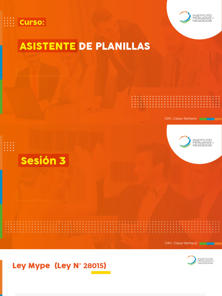 Sesion 3 - Asistente de Planillas | PDF | Derecho laboral | Pequeñas y medianas empresas