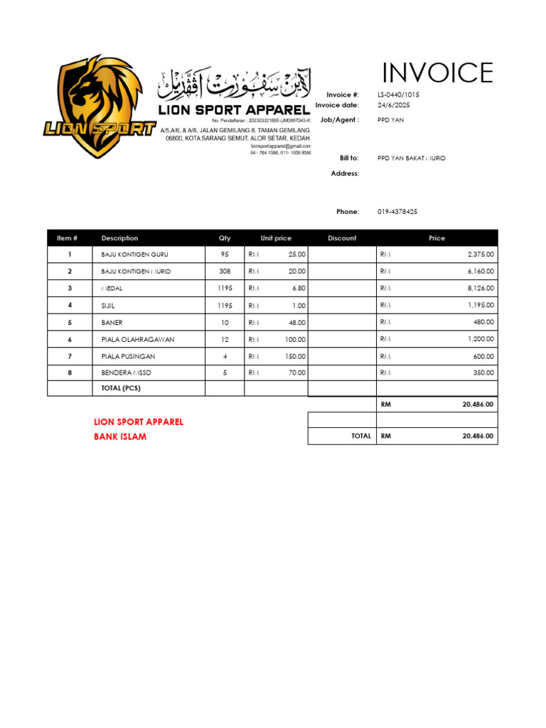 Invoice PPD Yan 2025 | PDF