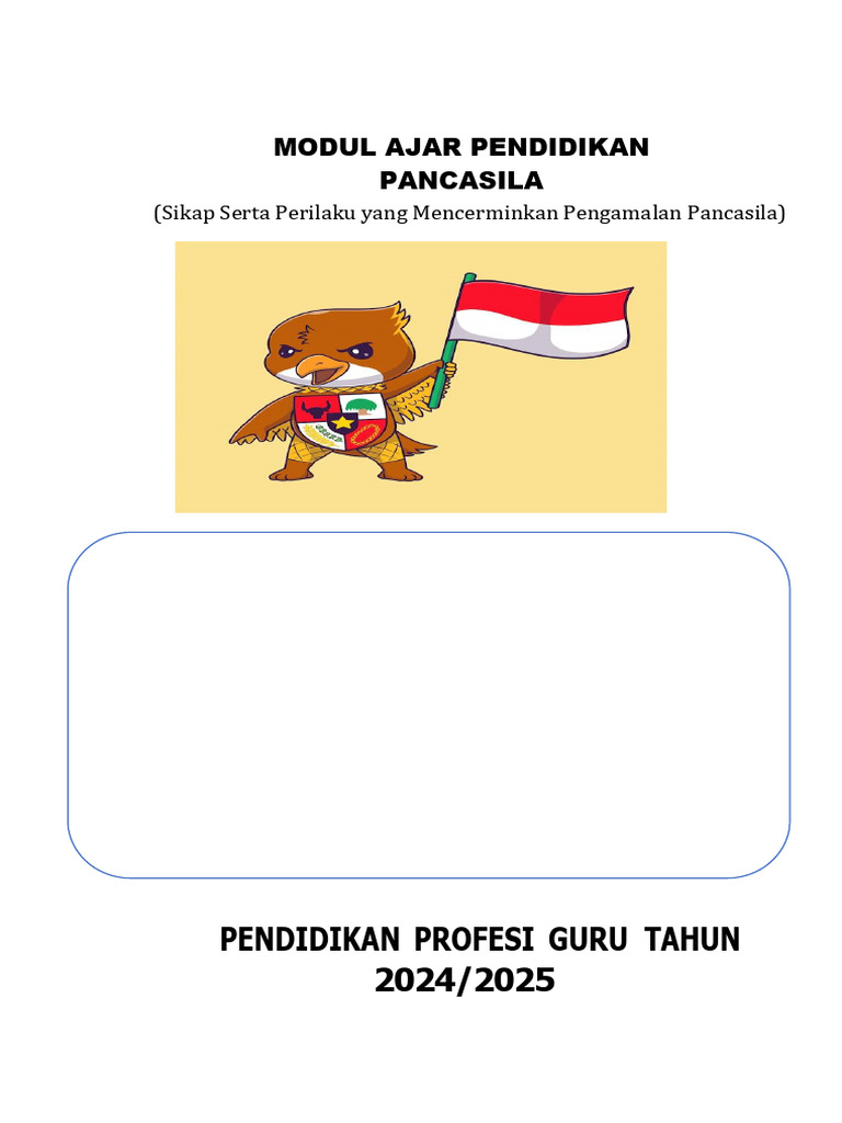 MODUL AJAR TaRL Pengamalan Nilai Pancasila (Pert 2 Pancasila Dalam Diriku) | PDF
