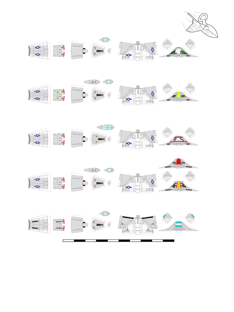 A4 Skyhawk 6 Types Small Scissors and Planes | PDF