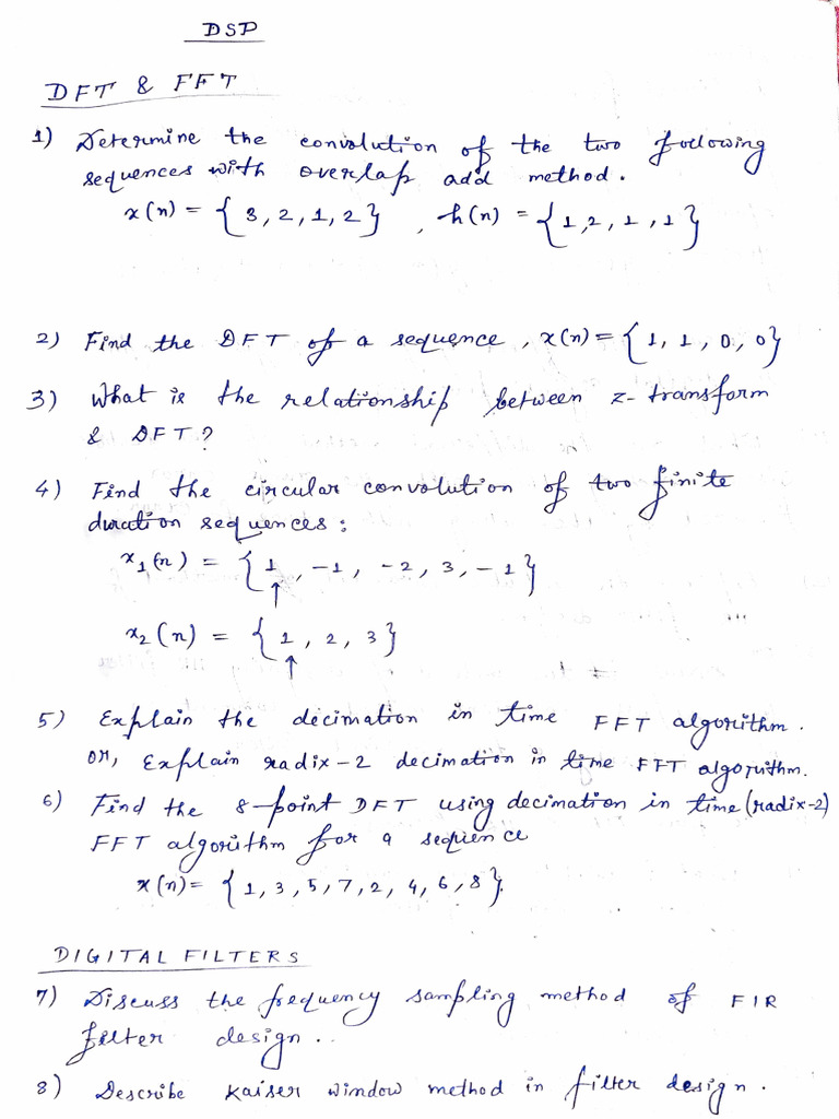 DSP Important Questions | PDF