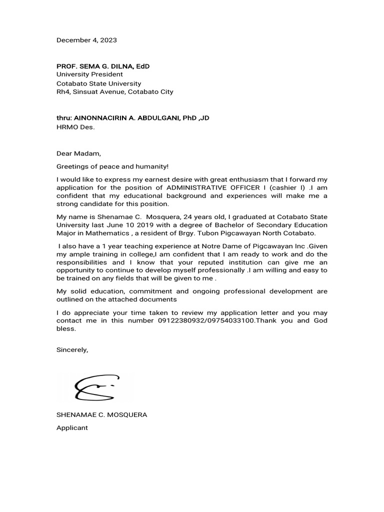 Application For Csu | PDF