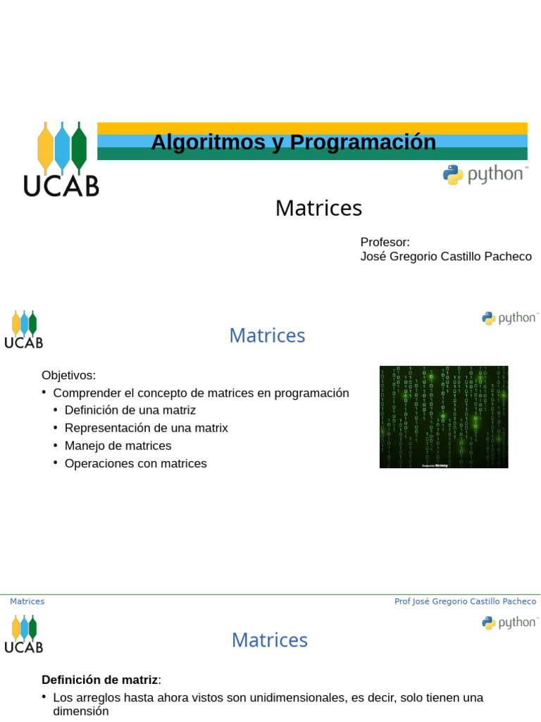 Clase 5 Matrices v3 | PDF | Matriz (Matemáticas) | Física Matemática