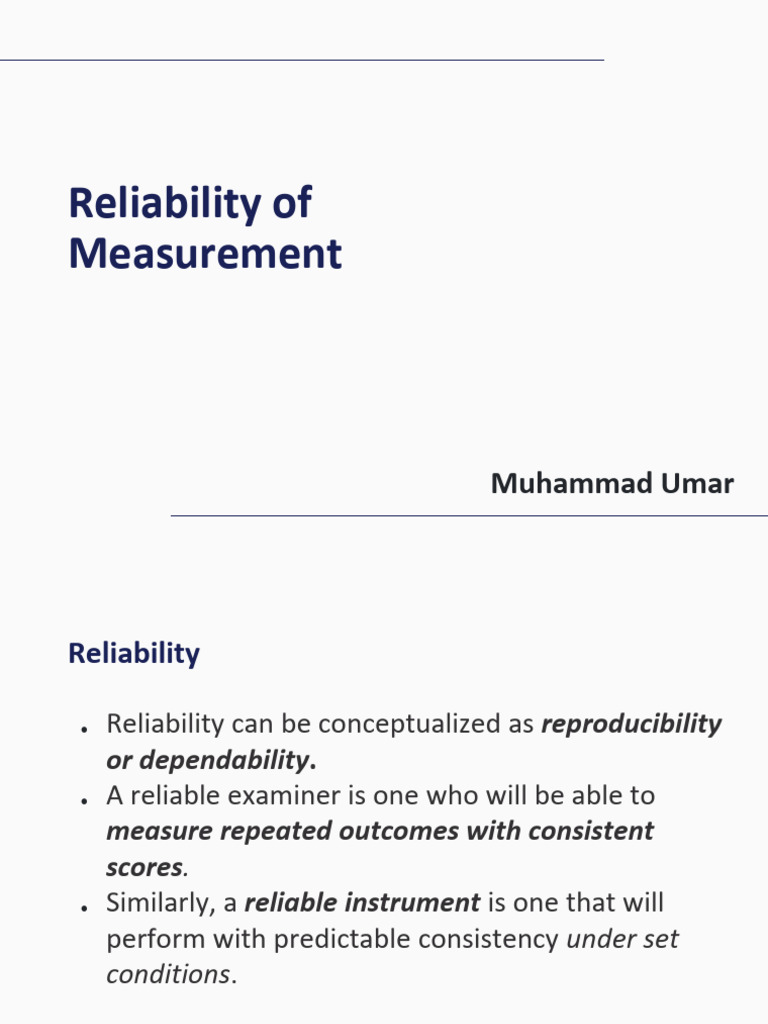 Chap 5 Reliability of Measurement-Rev | PDF | Observational Error | Errors And Residuals