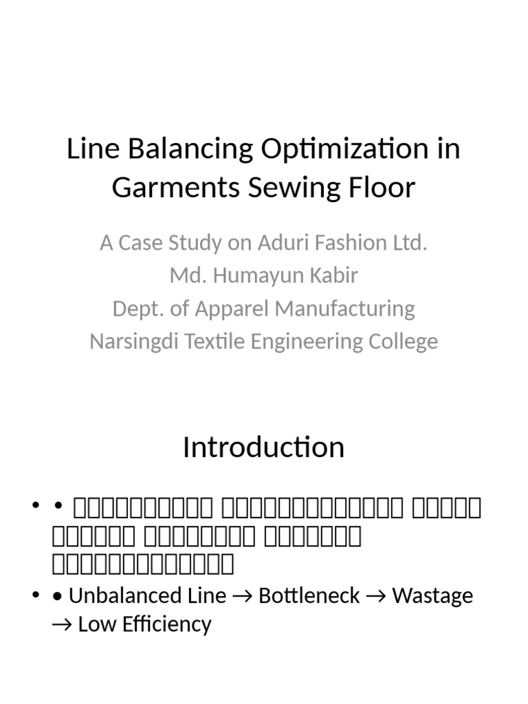 Line Balancing Thesis Presentation | PDF