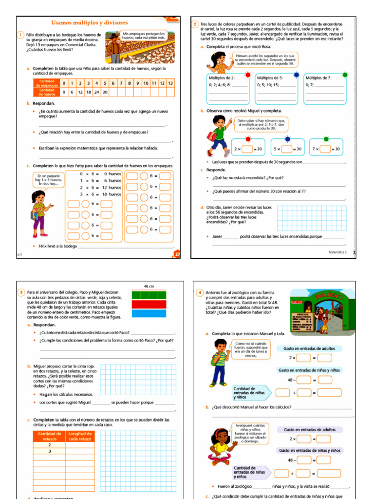 Copias Matematica Multiplos y Divisores | PDF