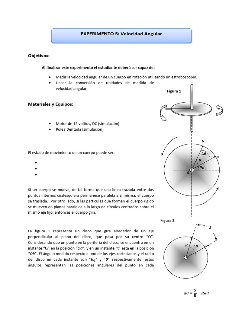 Velocidad Angular | PDF | Frecuencia | Rotación