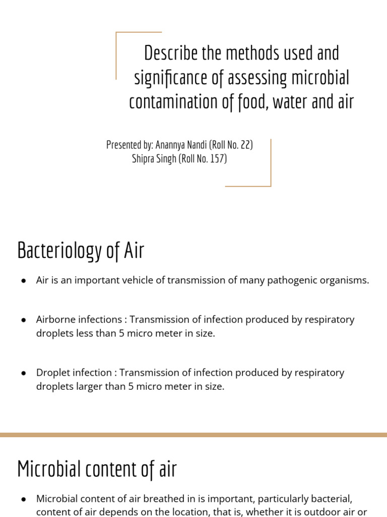 Airborne Microbial Contamination Assessment | PDF | Bacteria | Microbiology