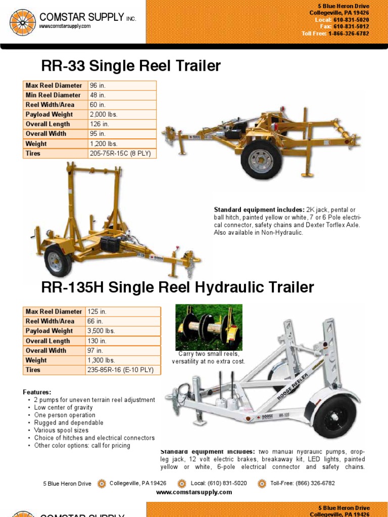 Cable Reel Trailers Hydraulic Trailer Innerduct Trailer | PDF | Trailer ...