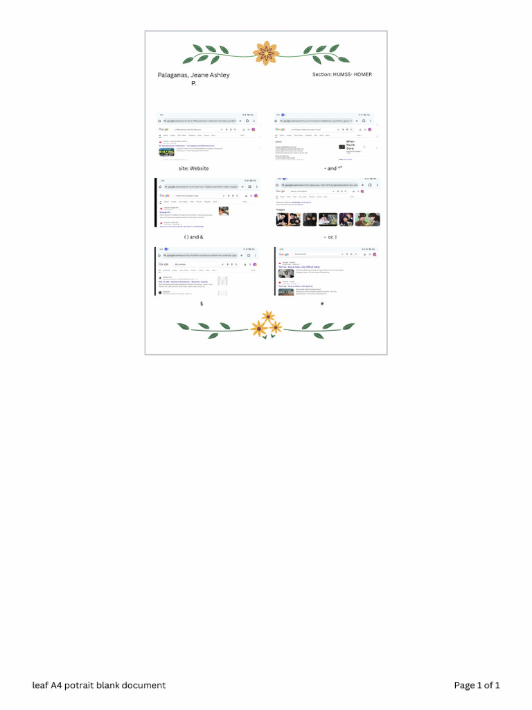 Leaf A4 Potrait Blank Document | PDF