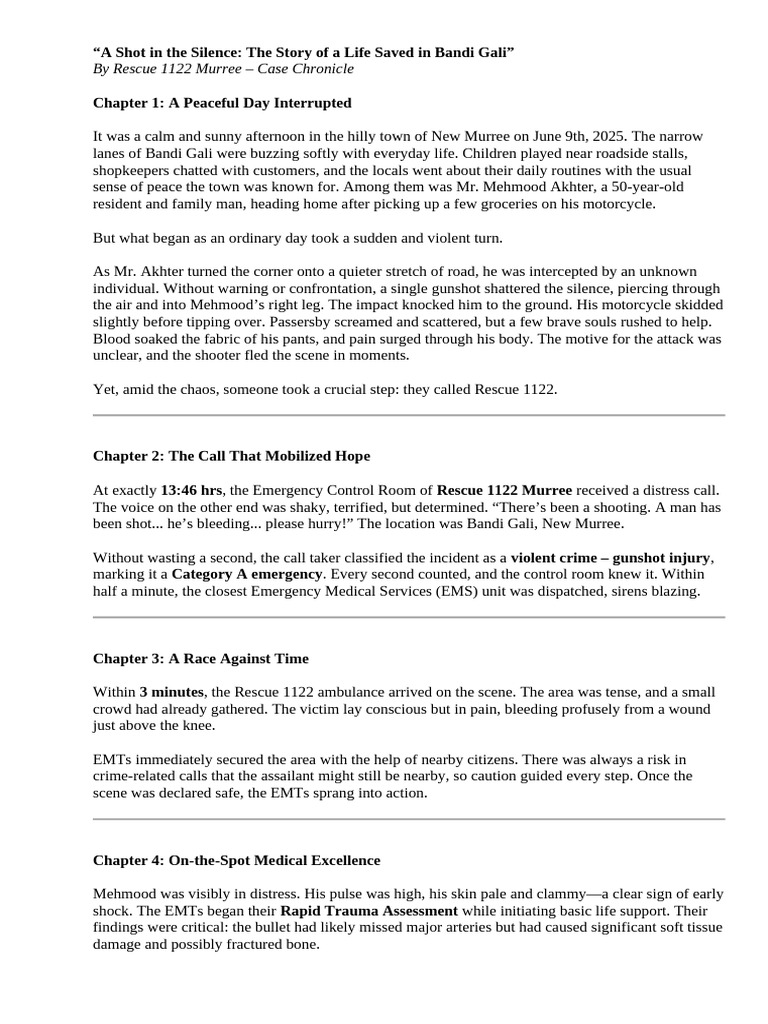 Heroic Story 1st June 2025 District Murree | PDF | Emergency Medical Technician | Emergency ...