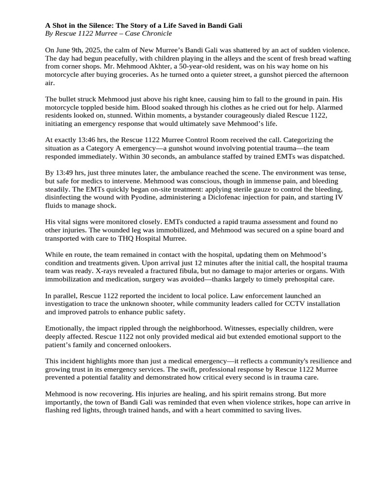 Heroic Story 4th June 2025 District Murree | PDF | Emergency | Diseases And Disorders