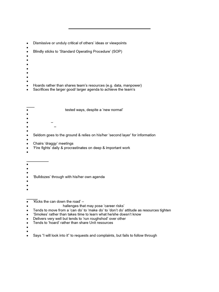 Leadership Competency Framework Red Flags | PDF