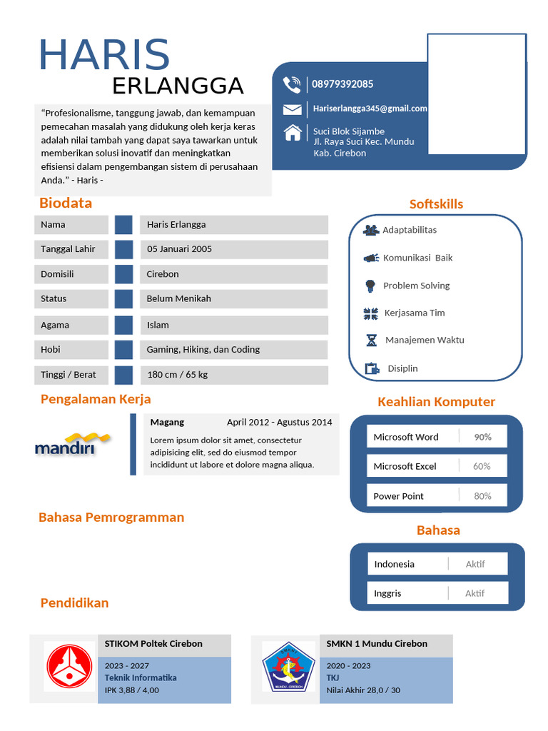 CV-Indonesia 1 | PDF