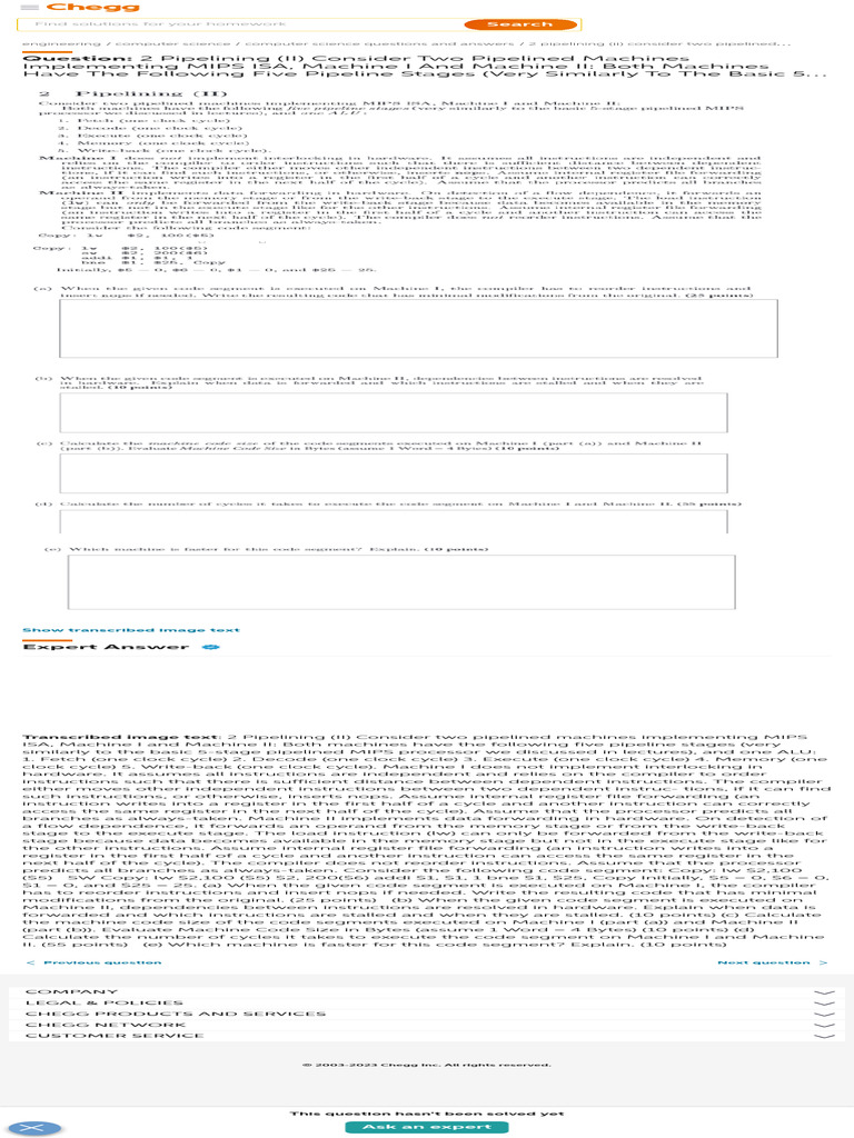 2 Pipelining (II) Consider Two Pipelined Machines | PDF | Central Processing Unit | Computing