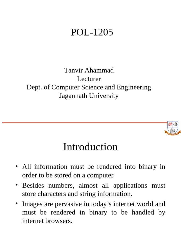 Lecture 05 Repesentation | PDF | Binary Coded Decimal | Ebcdic