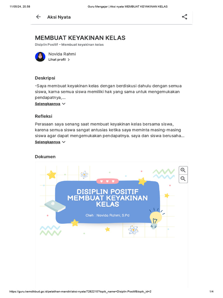 Guru Mengajar - Aksi Nyata Membuat Keyakinan Kelas | PDF