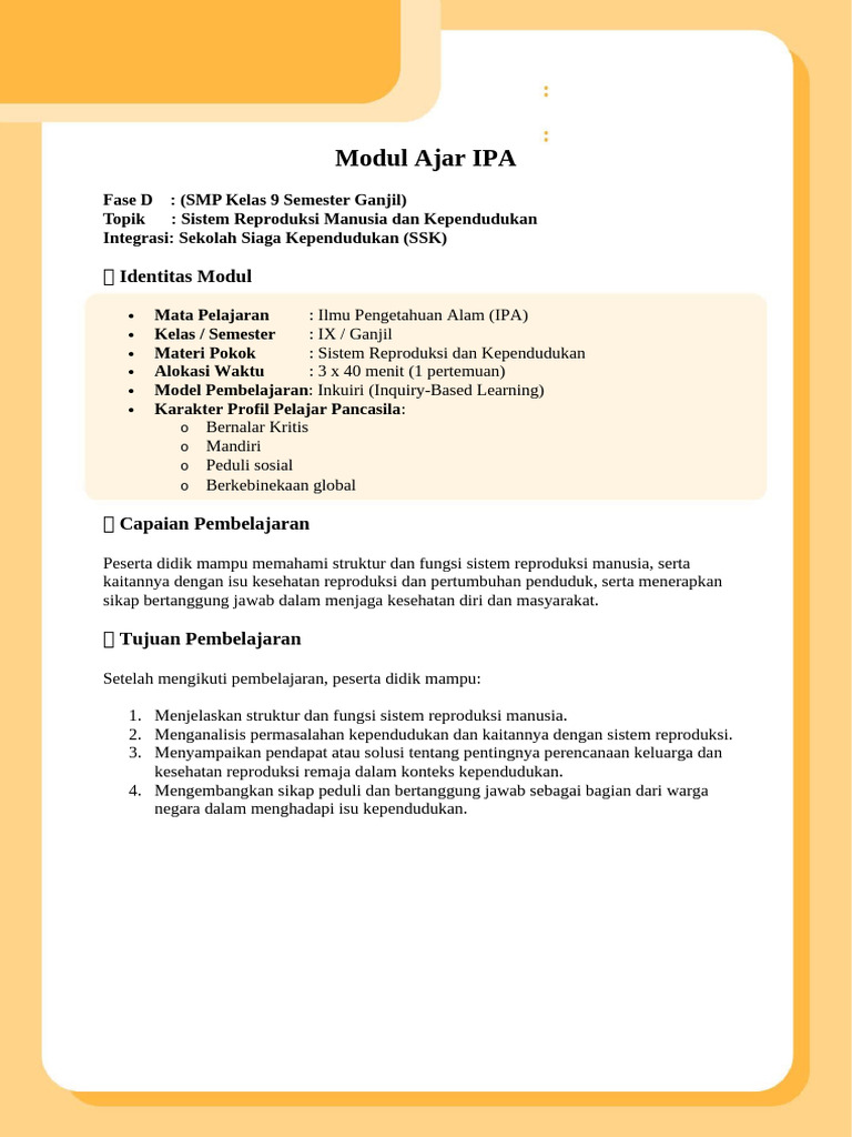 Modul Ajar IPA SSK | PDF
