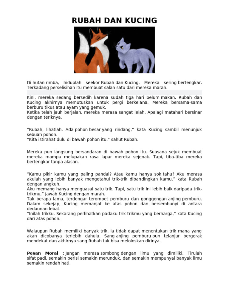 Rubah Dan Kucing | PDF