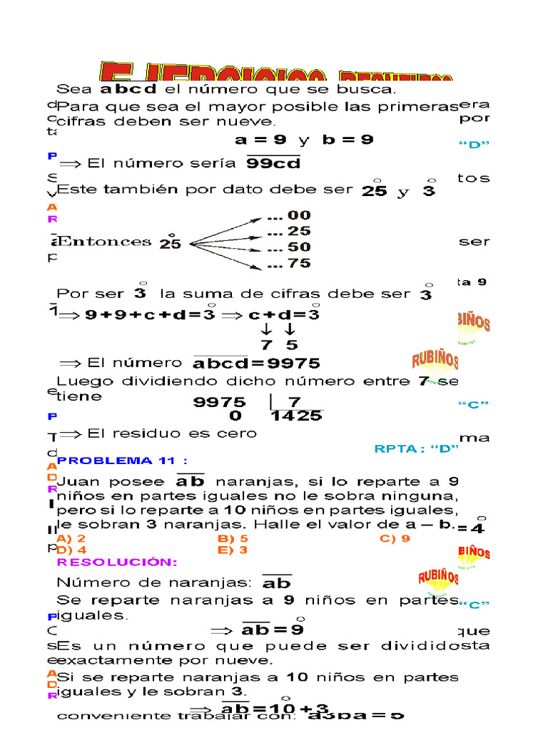 Ejercicos Resueltos Divi | PDF